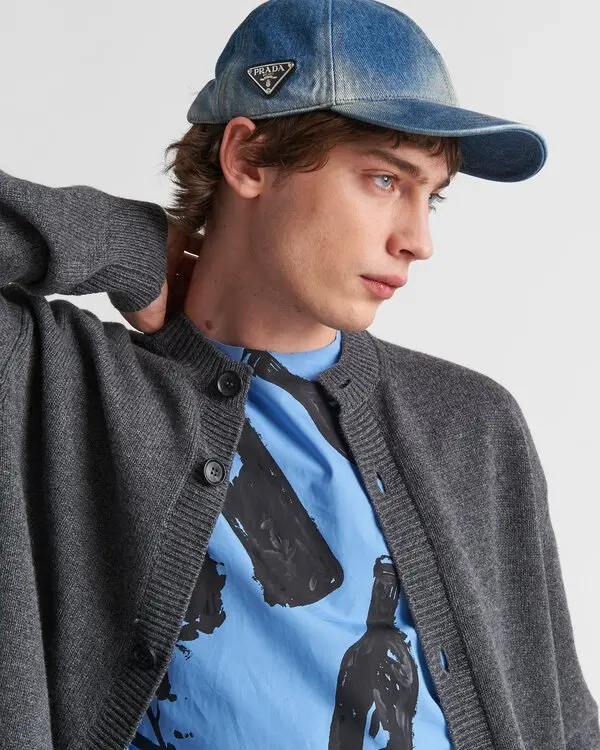 Prada Denim Baseball Cap - Light Blue | Editorialist